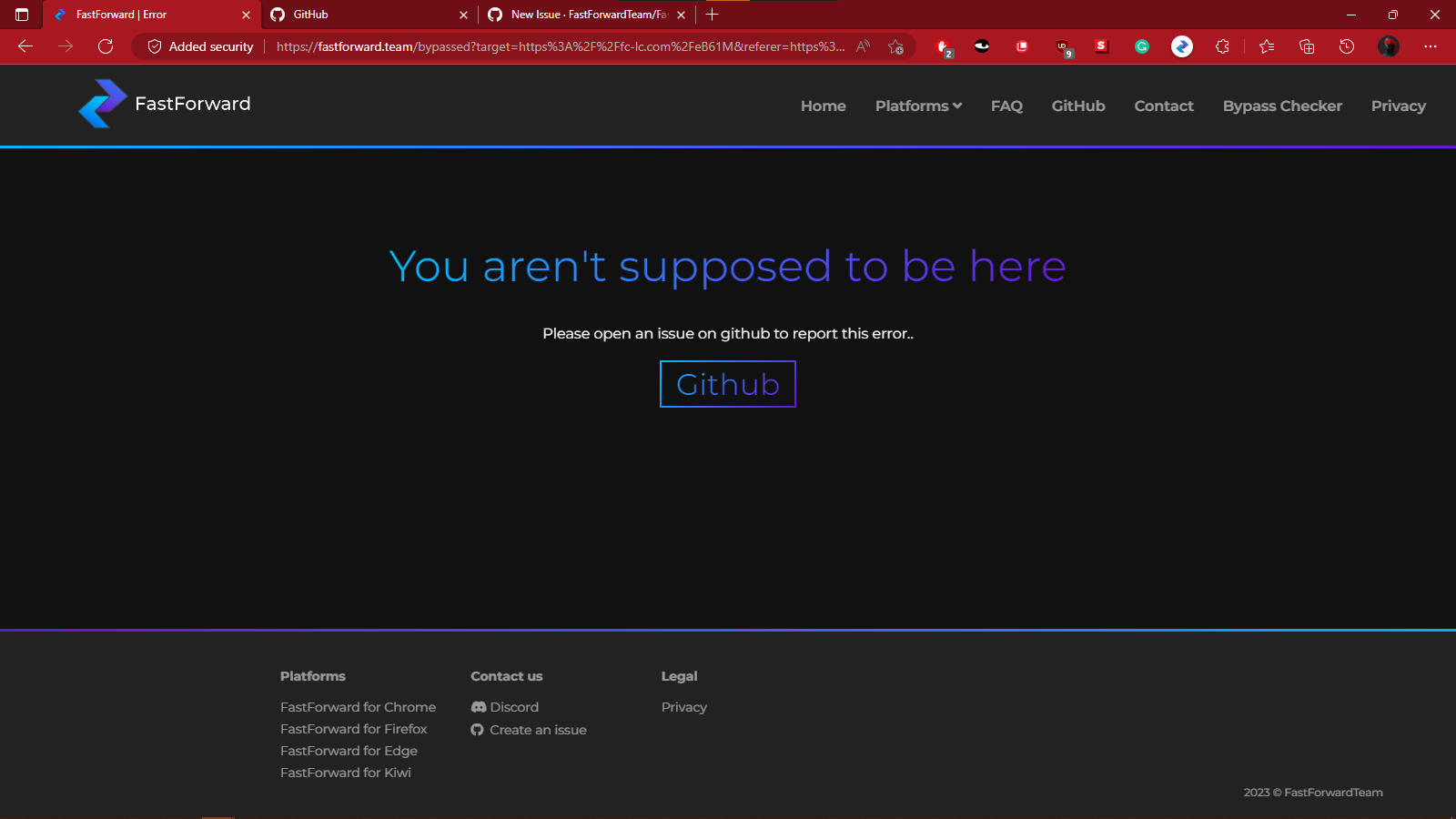 Cannot Bypass · Issue 914 · Fastforwardteam Fastforward · Github