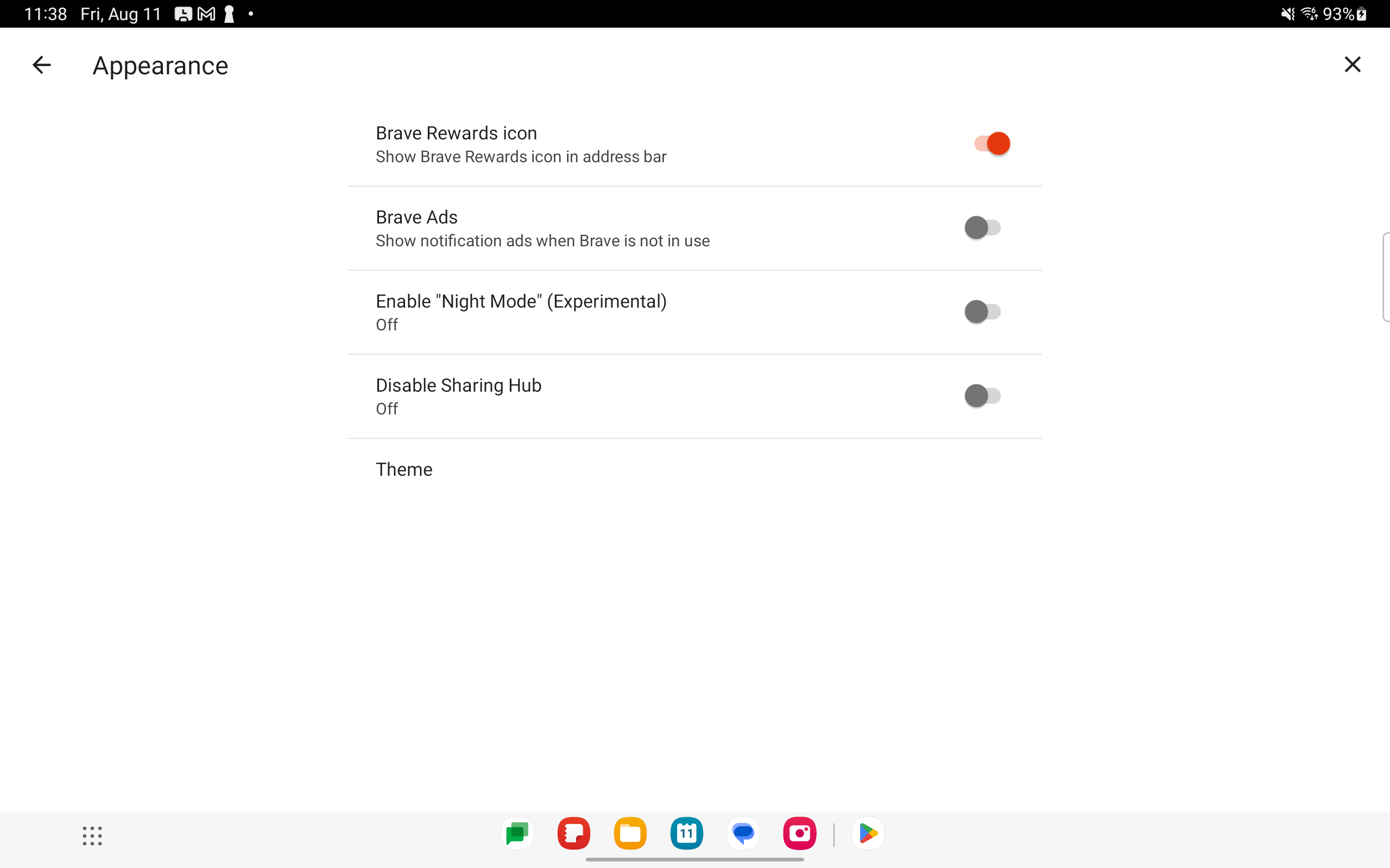 [Tablet] Some settings that are hidden on tablets, can be seen when ...