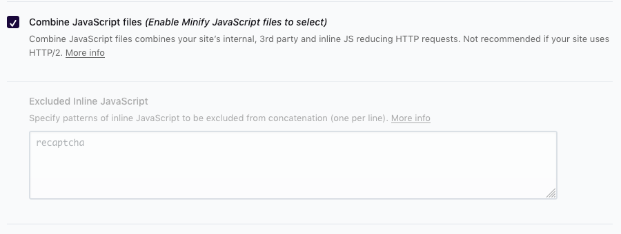 The style of "Exclude Inline JS" isn't good when we turn on JS combination for the first time ...