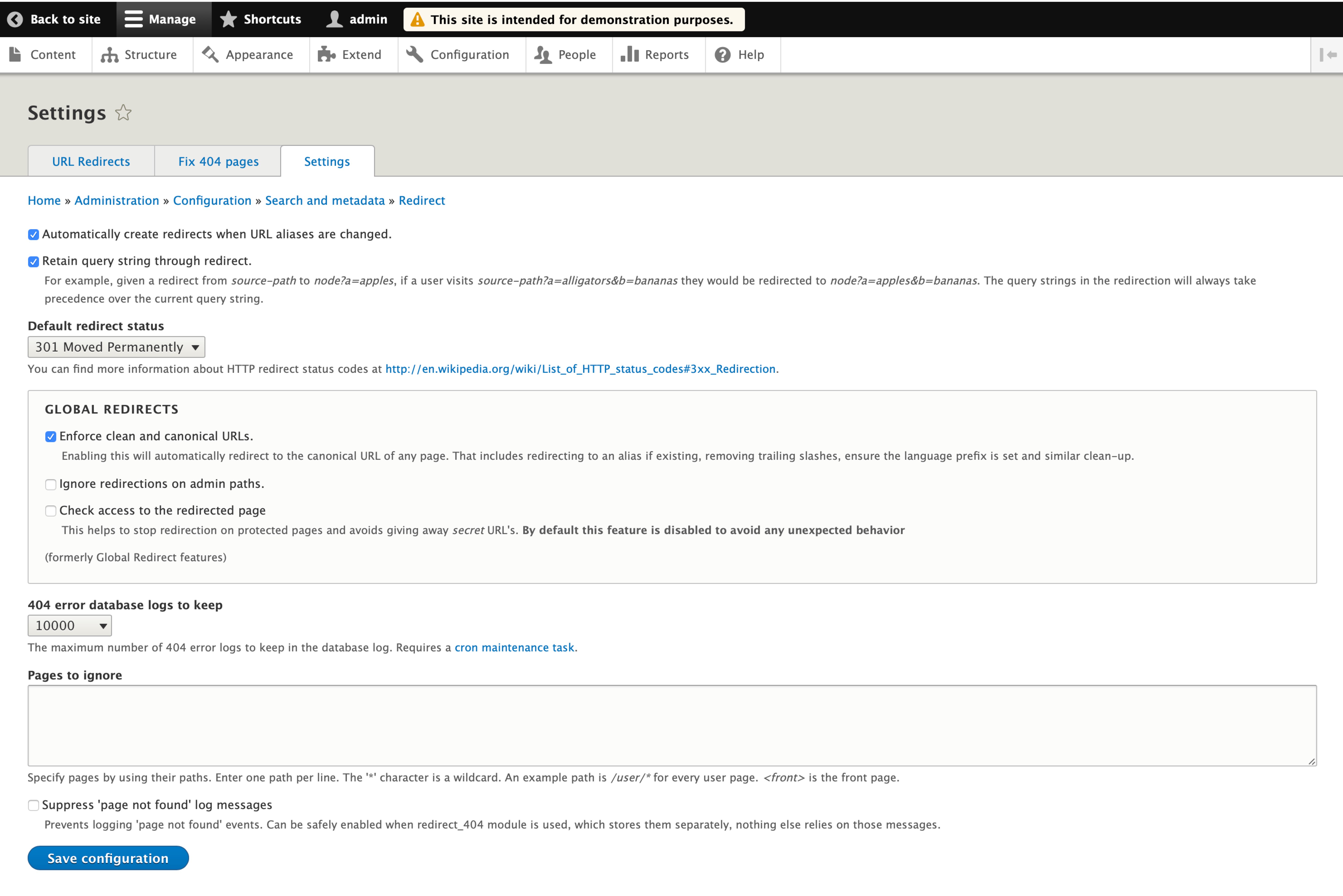 Known incompatibility issues from contrib module Redirect in Drupal 8 and BOA · Issue #1239 ...