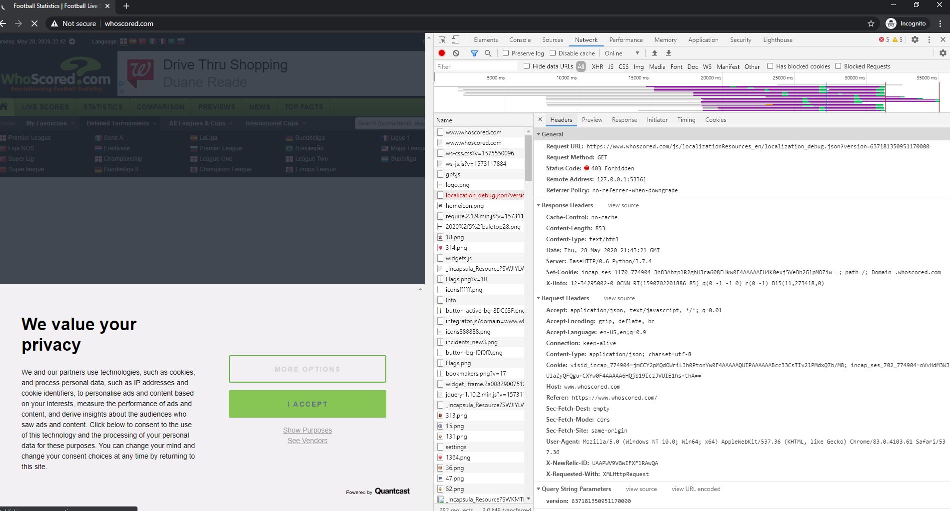 Chrome driver.requests not printing requests · Issue #93 · wkeeling/selenium-wire · GitHub