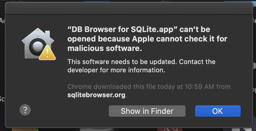 Cannot run 3.12.0 Mac version · Issue #2398 · sqlitebrowser/sqlitebrowser · GitHub