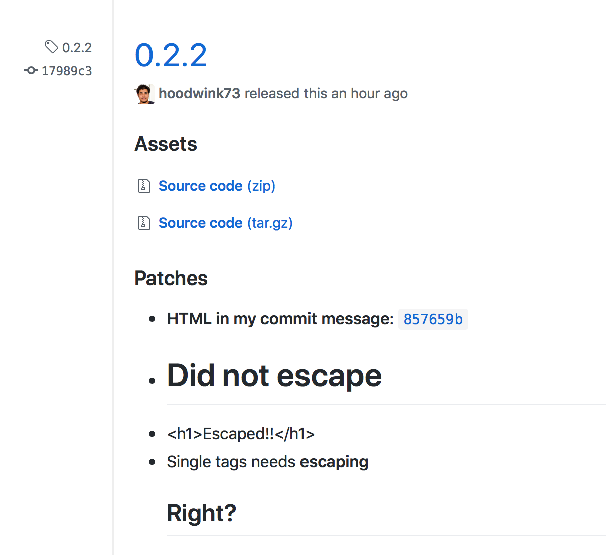 Escape HTML · Issue #91 · vercel/release · GitHub