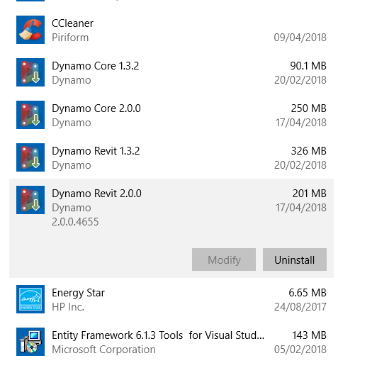 Cannot Uninstall Dynamo Core 2.0.0 · Issue #8762 · DynamoDS/Dynamo · GitHub