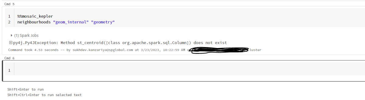 Getting Error While Using Mosaic Kepler Error Py4j Py4jexception Method St Centroid