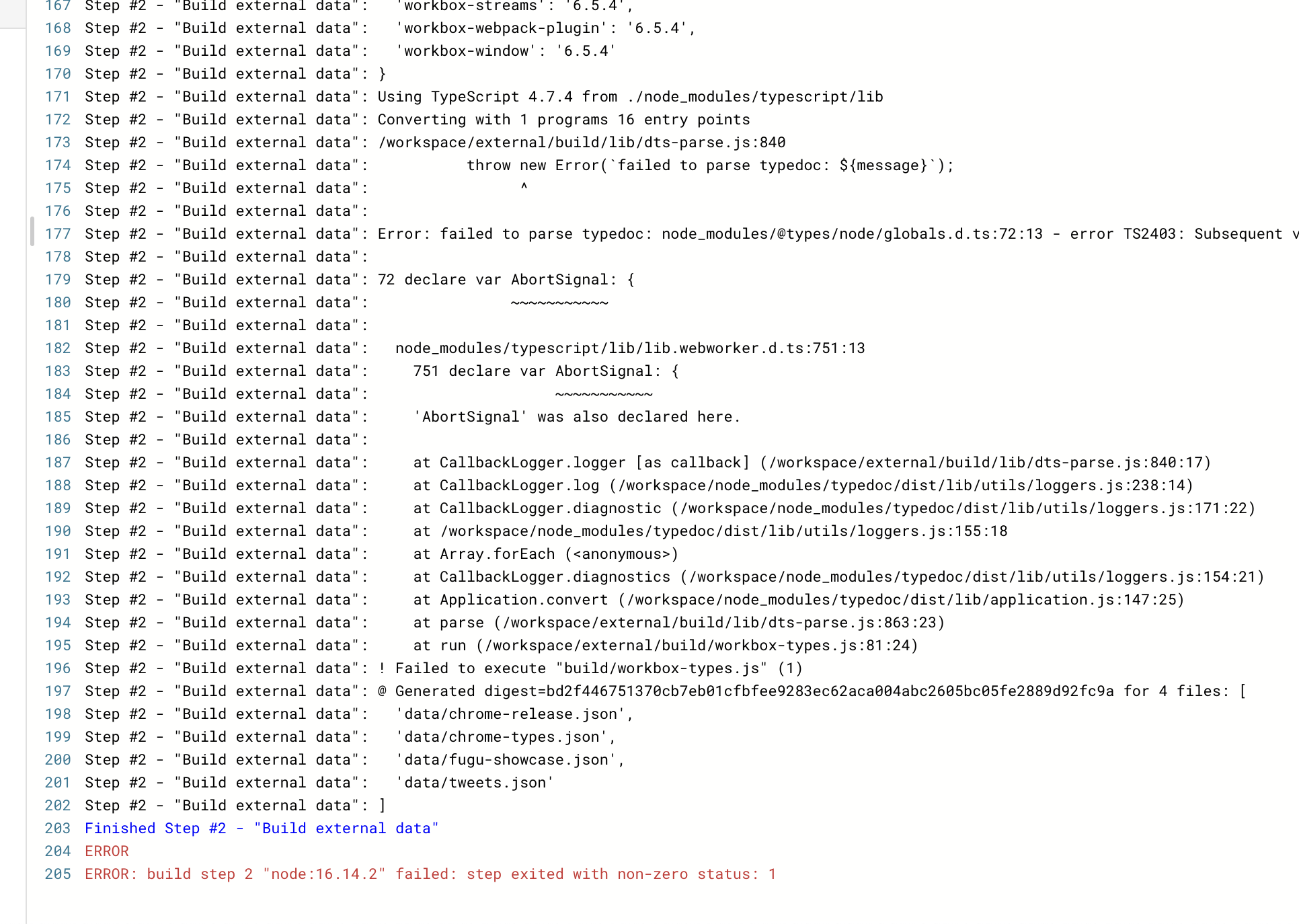 `build-external` is failing · Issue #5334 · GoogleChrome/developer.chrome.com · GitHub