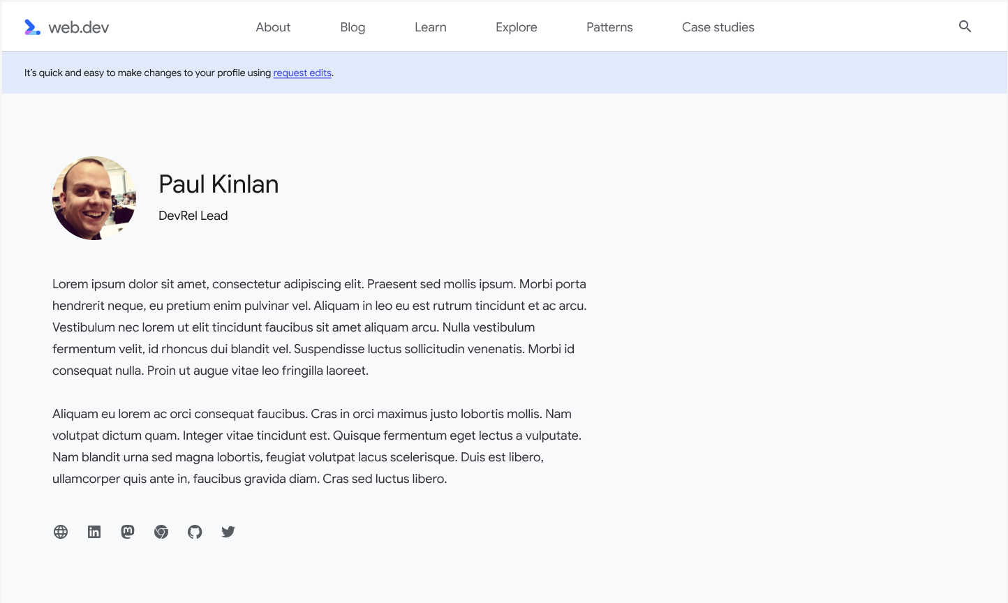 Update social icons on author pages and implement long-bio layout · Issue #9841 · GoogleChrome ...