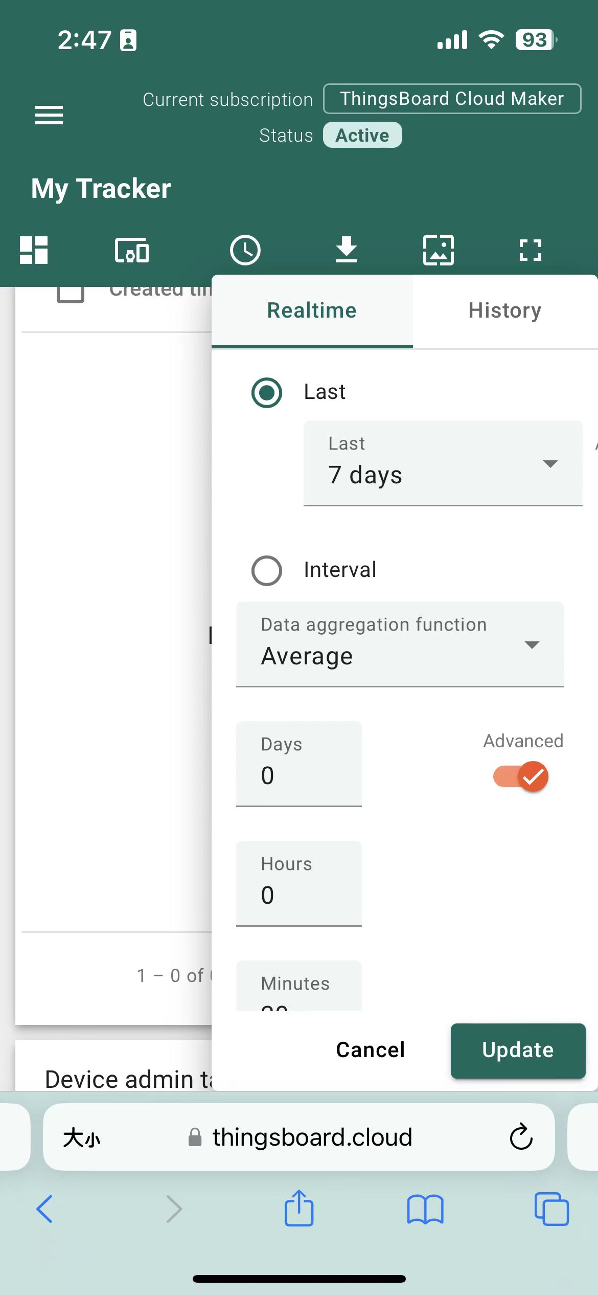 Time window setting layout has problem in iPhone 13 · Issue #47 · thingsboard/flutter ...