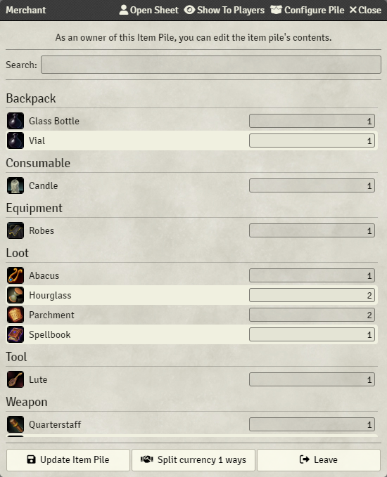 [REQUEST] - Display subcategories of items · Issue #166 · fantasycalendar/FoundryVTT-ItemPiles ...