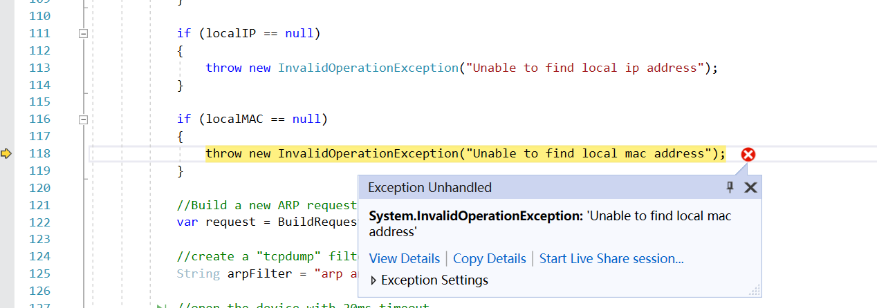 Example02.ArpResolve not work well · Issue #152 · dotpcap/sharppcap · GitHub