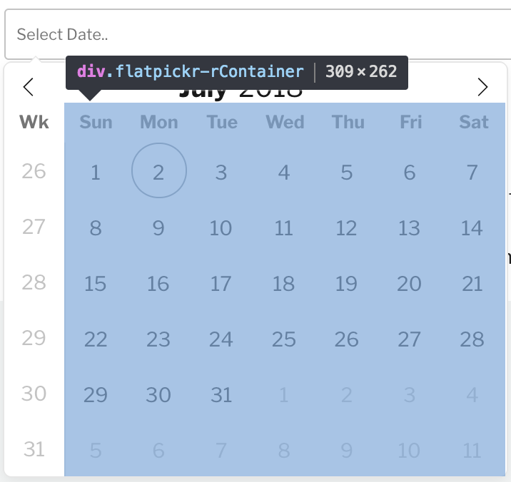 weekNumbers:true creates annoying gap · Issue #1417 · flatpickr ...