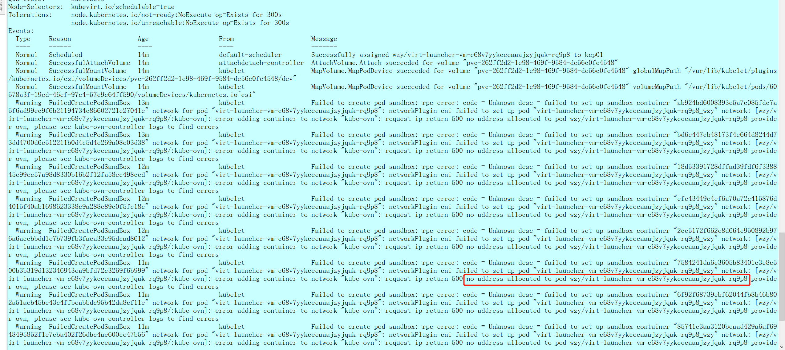 Create Virtual Machine Through Kubevirt But In Insufficient Ip Avaliable · Issue 5259