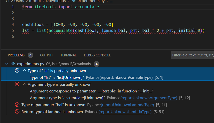 Two argument lambda can't infer type · Issue #2184 · microsoft/pylance ...