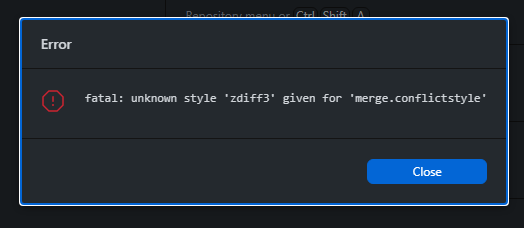 fatal: unknown style 'zdiff3' given for 'merge.conflictstyle' · Issue #13793 · desktop/desktop ...