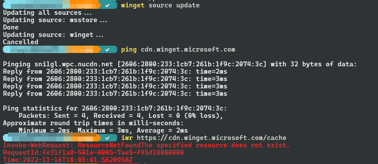 Failed in attempting to update the source: winget · Issue #1656 · microsoft/winget-cli · GitHub