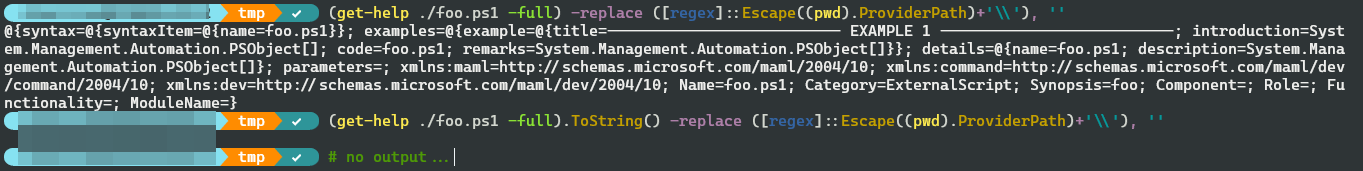 Get-Help should provide an option to remove the path to the script when displaying comment-based ...