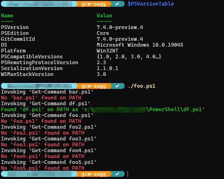 Using Get-Command in script yields unwanted / irrelevant suggestions at prompt after script has ...