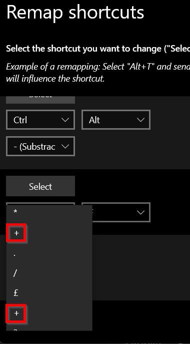 [KBM] Some keys show up as duplicates in the selection listboxes ...