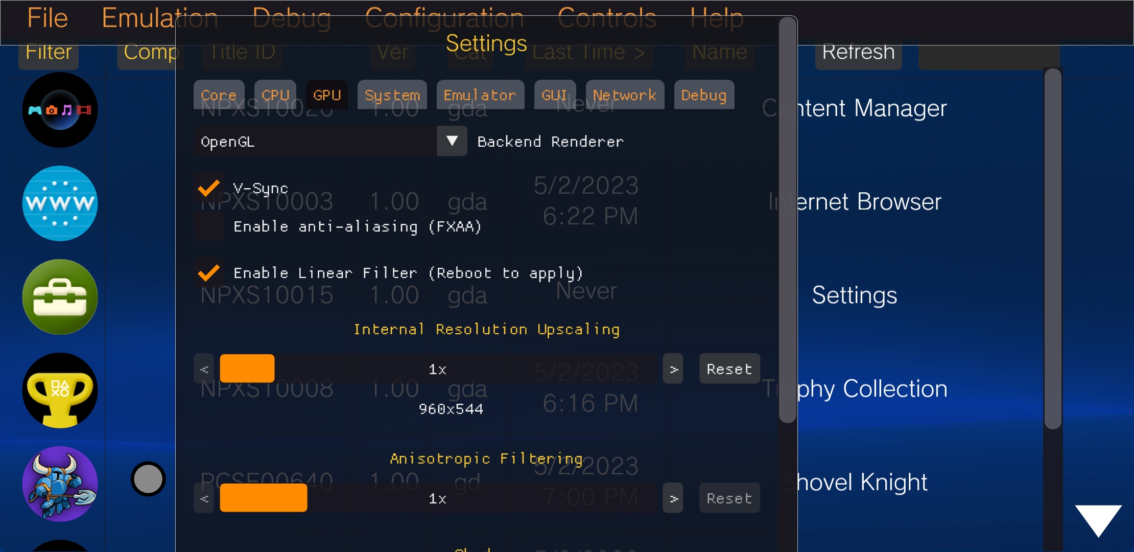 Gpu Setting Tab Seems To Be Incomplete · Issue 342 · Vita3kvita3k