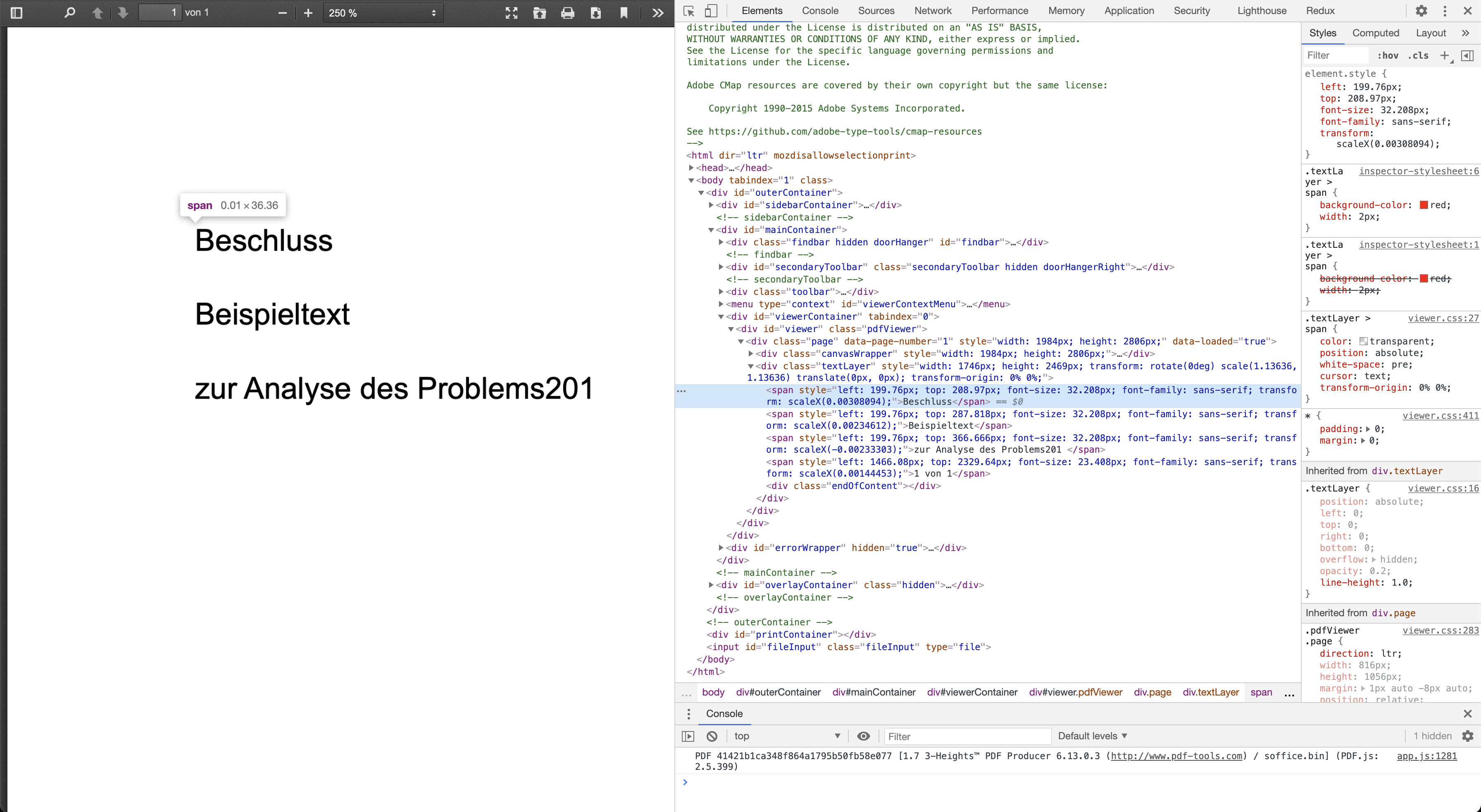 TextLayer rendered too small in PDF's created with PDFProducer · Issue #12811 · mozilla/pdf.js ...
