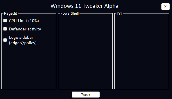 GitHub - shirgaboka/Win11-Tweaker: Windows 11 Tweaker