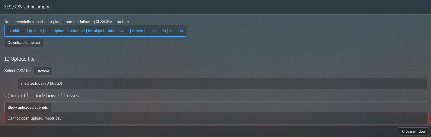 Unable to import IP addresses · Issue #3798 · phpipam/phpipam · GitHub