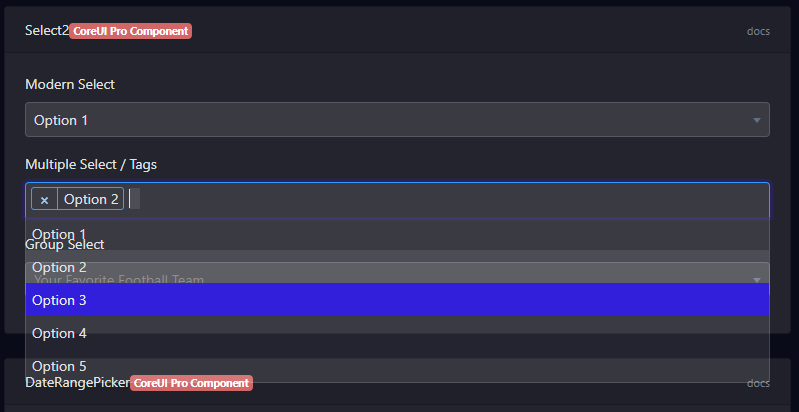 [PRO] - Dark Mode - Select2 dropdown is transparent · Issue #539 · coreui/coreui-free-bootstrap ...