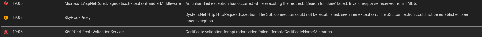 unable to search any films · Issue #8245 · Radarr/Radarr · GitHub