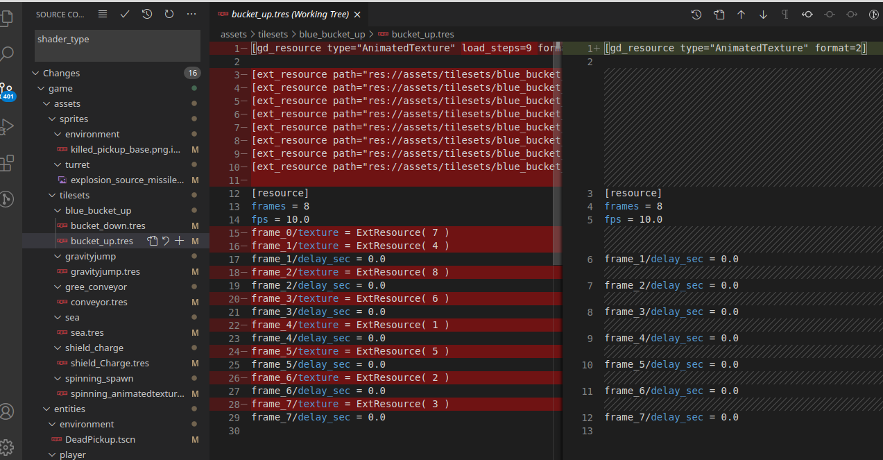 Deleting .import folder files wipes tres file in the project of all resources and settings ...