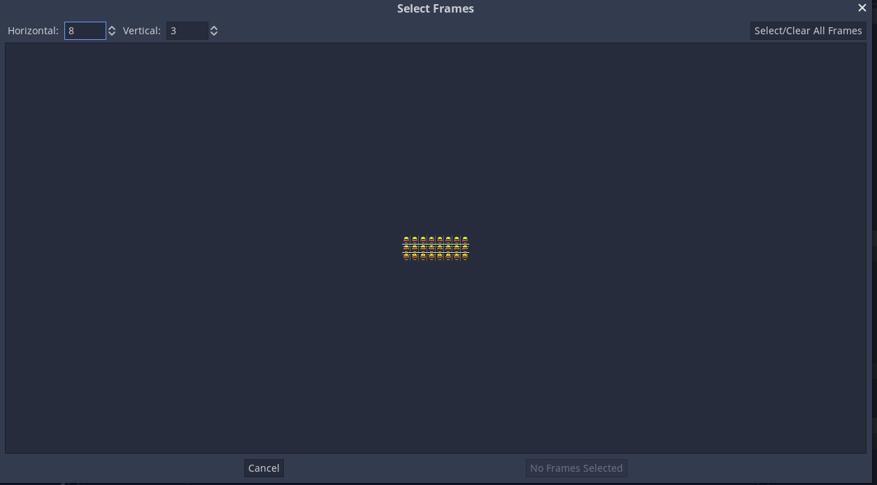 Add a zoom slider to the SpriteFrames editor' Select Frames dialog (zooming already implemented ...