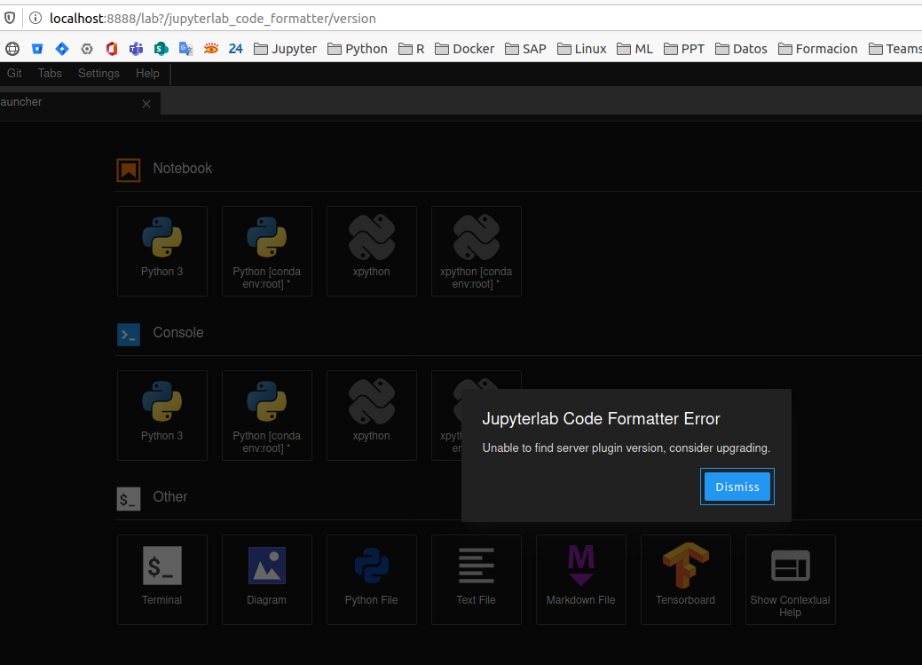 Unable To Find Server Plugin Version Error Jl 212 · Issue 147 · Jupyterlab Contrib