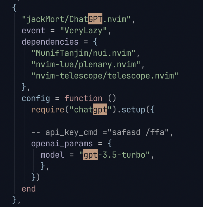 Where are the model parameters persisted? · Issue #255 · jackMort/ChatGPT.nvim · GitHub