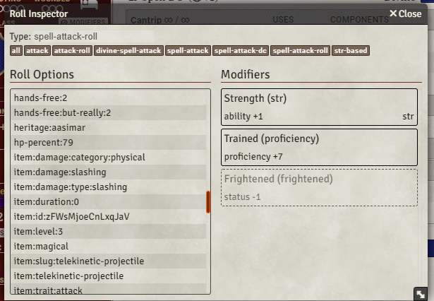 Variant spells are rolled with their parent version's roll options · Issue #5942 · foundryvtt ...