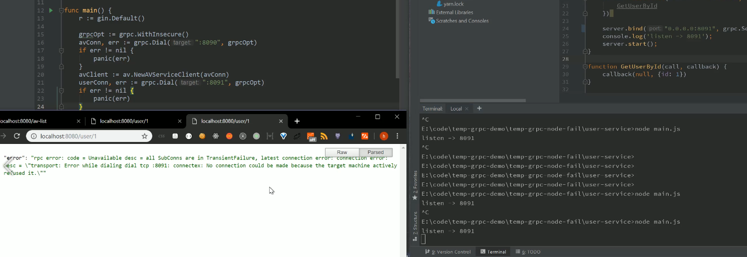 target machine actively refused it · Issue #845 · grpc/grpc-node · GitHub
