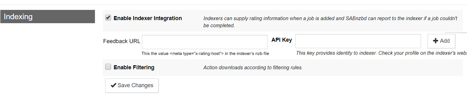 Support for multiple Indexer Integration Feedback · Issue #1317 · sabnzbd/sabnzbd · GitHub