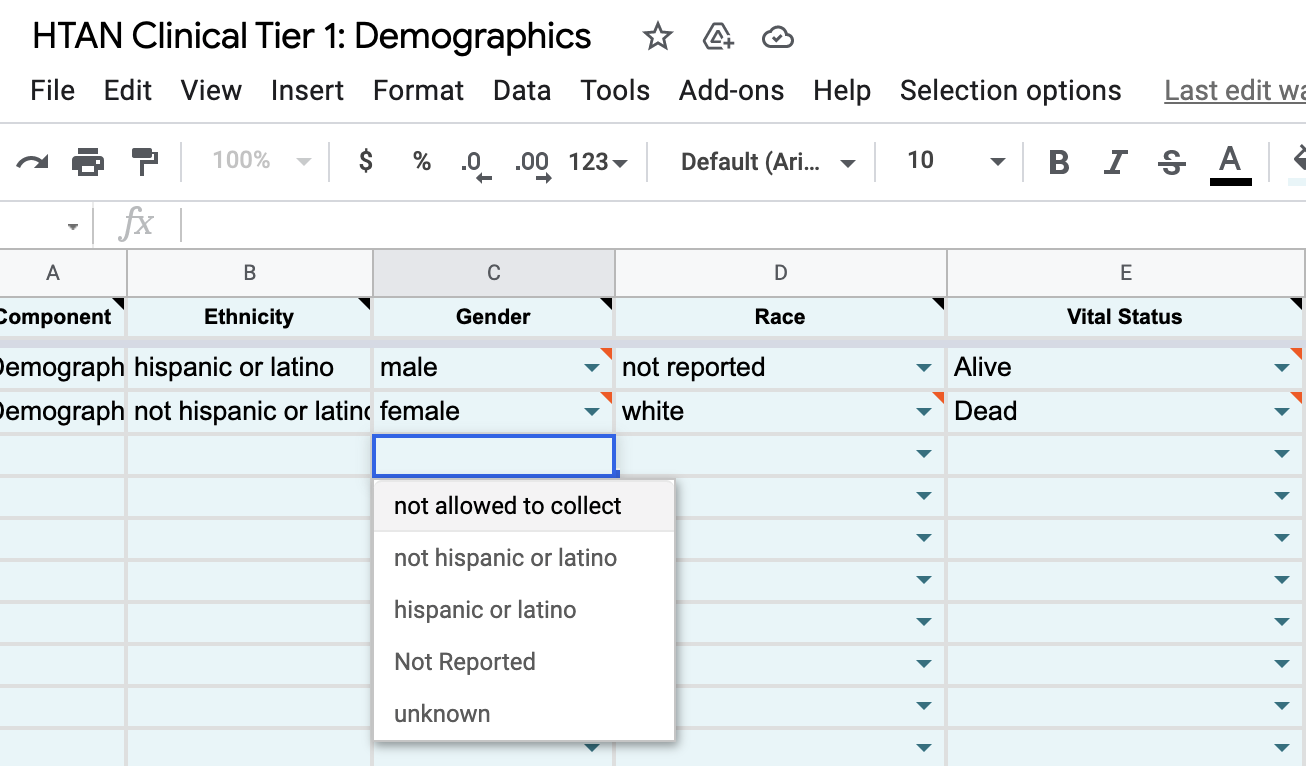 Dropdown values in Clinical Demographics Template are incorrect · Issue #213 · Sage-Bionetworks ...
