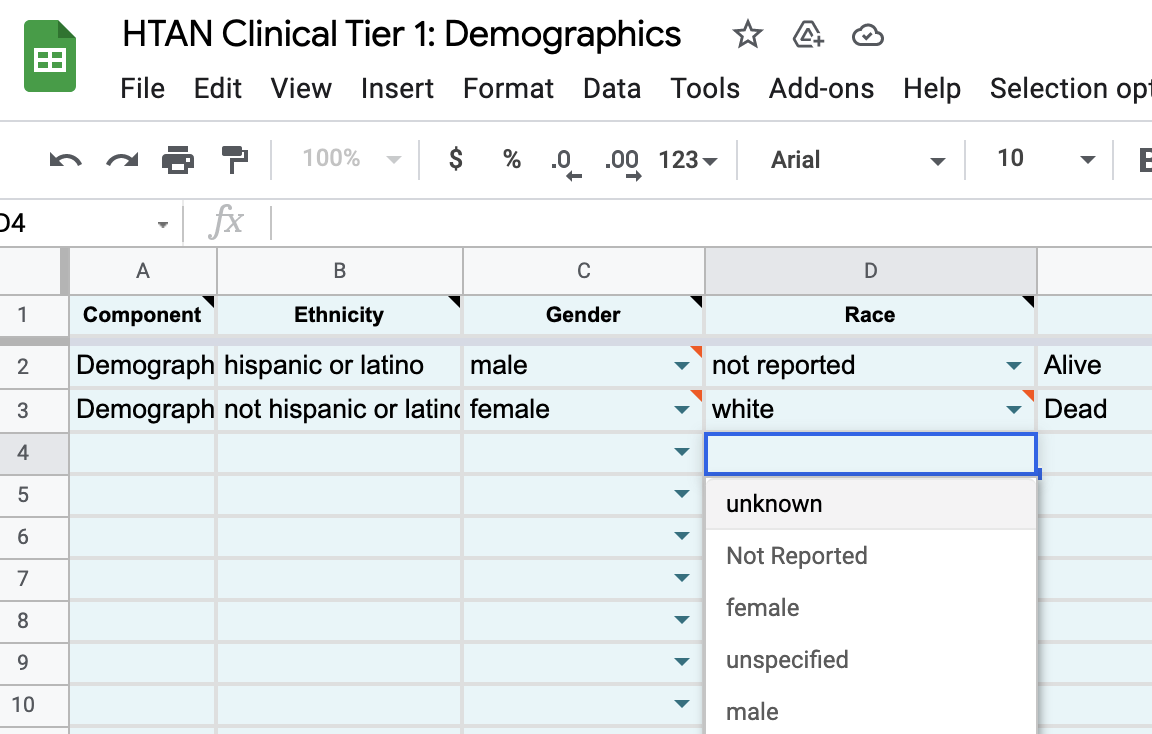 Dropdown values in Clinical Demographics Template are incorrect · Issue #213 · Sage-Bionetworks ...