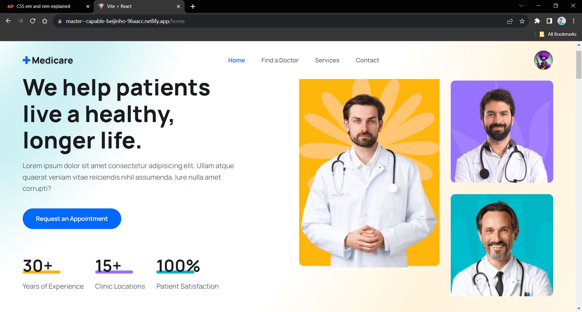 GitHub - ZahariaAdrian/medicare-fe: MERN Stack doctor appointment app. Deployed with Netlify and ...