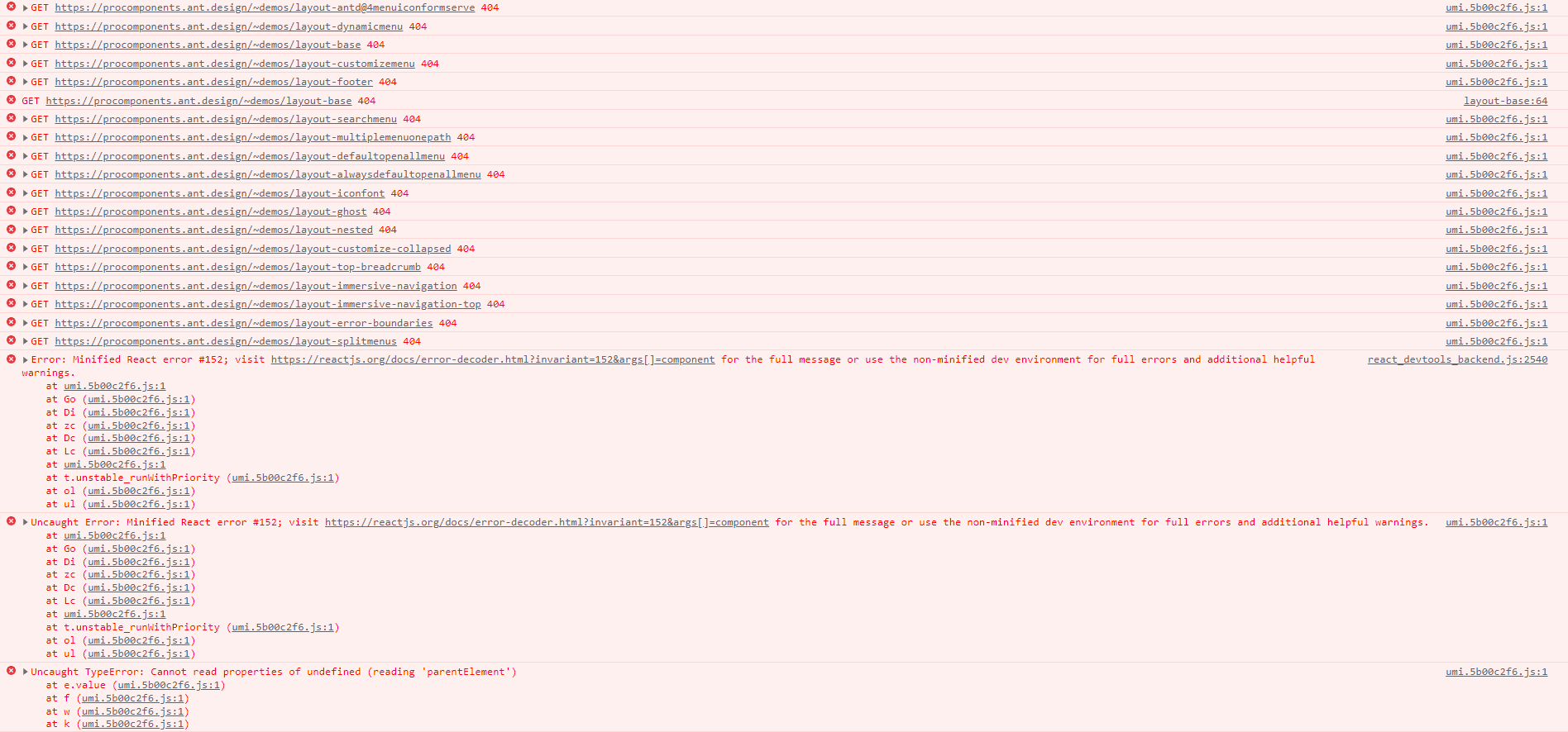 🐛[BUG] 文档 ProLayout 页面滚动到 #settingdrawer 时白屏 · Issue #4295 · ant-design/pro-components · GitHub