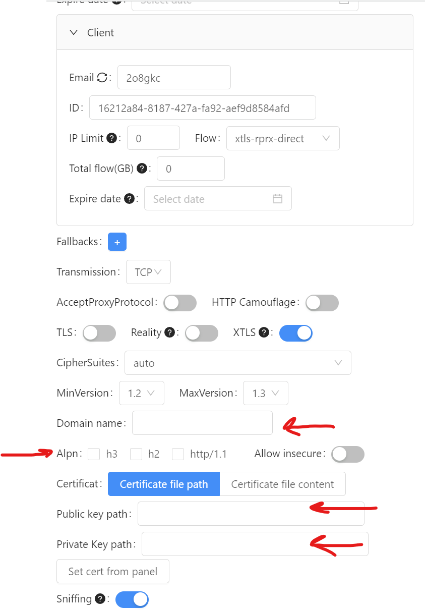 XTLS · Issue #243 · MHSanaei/3x-ui · GitHub