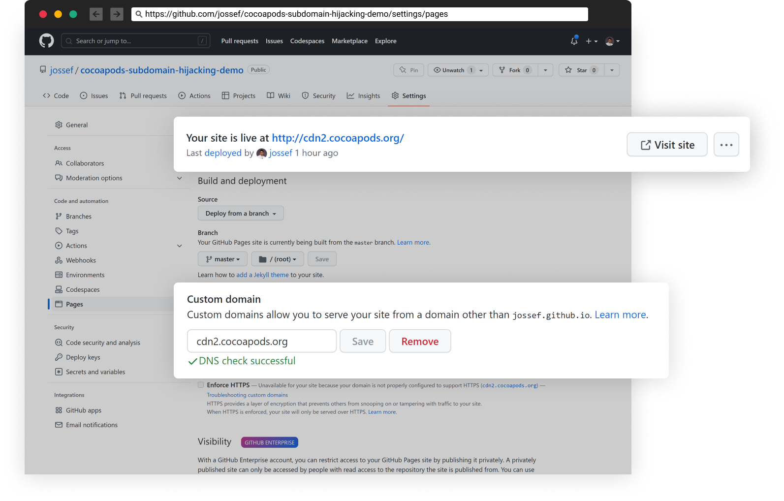 Vulnerable To Subdomain Hijacking Attack · Issue 11798 · Cocoapods