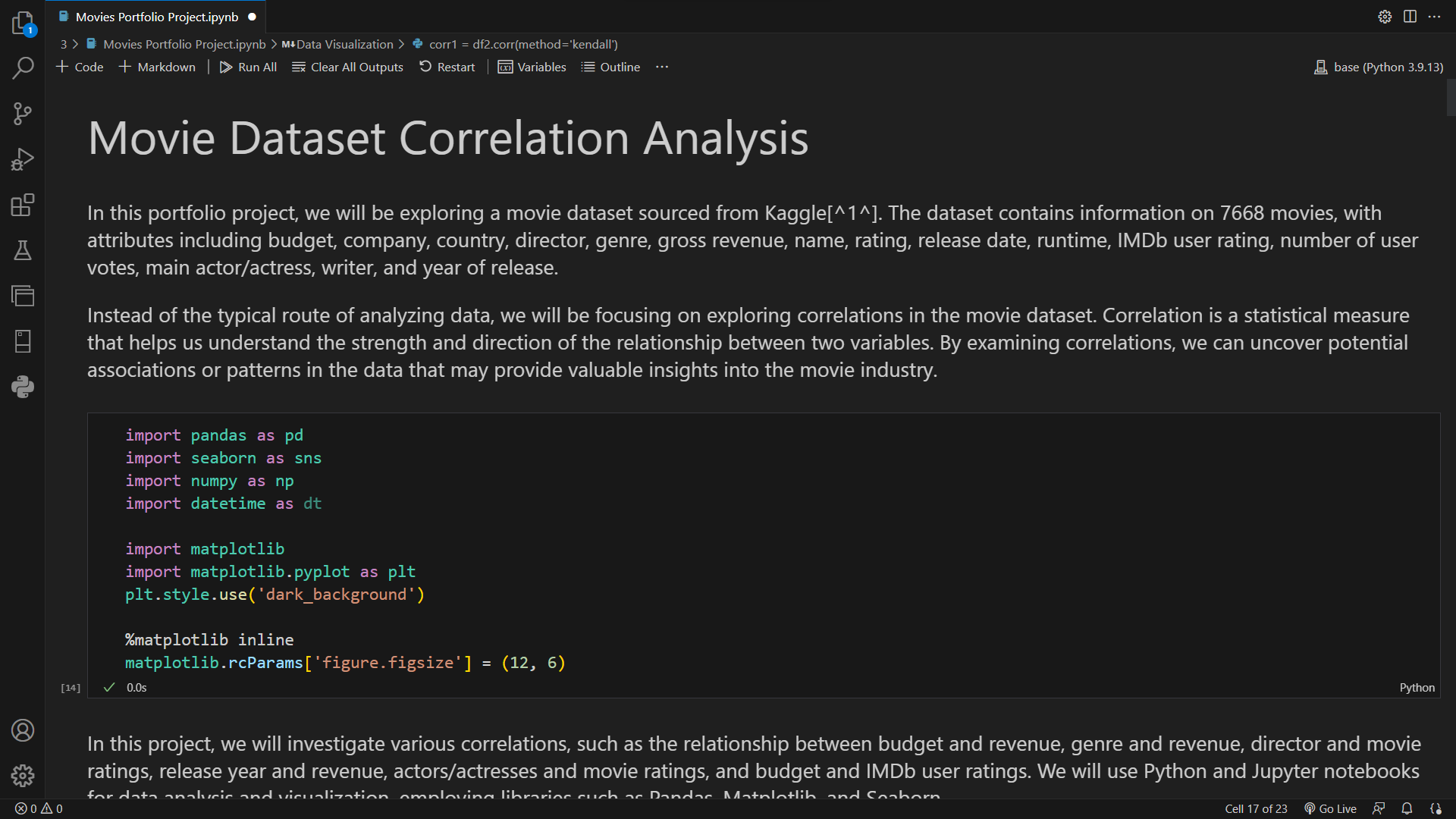 GitHub - Gurkeet-Singh/Movies-Correlation-Analysis