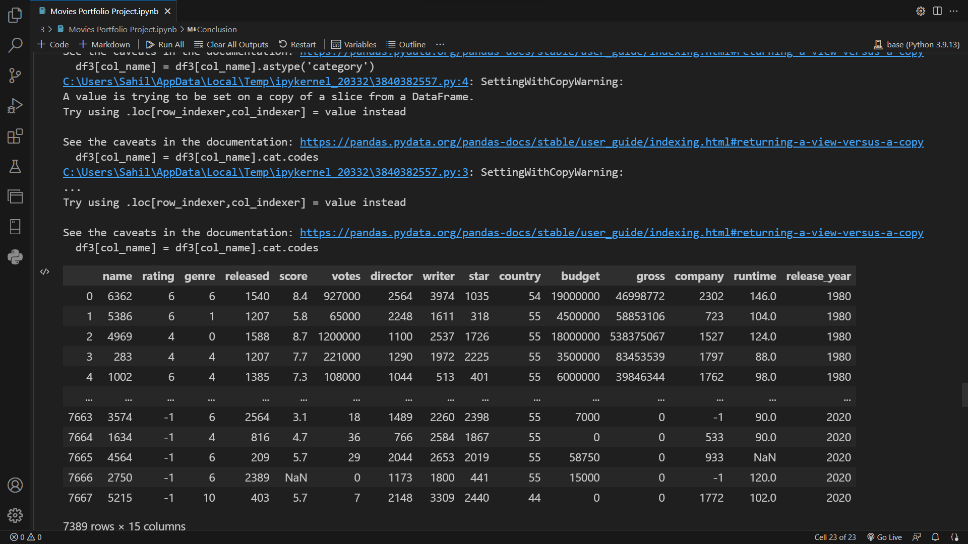 GitHub - Gurkeet-Singh/Movies-Correlation-Analysis