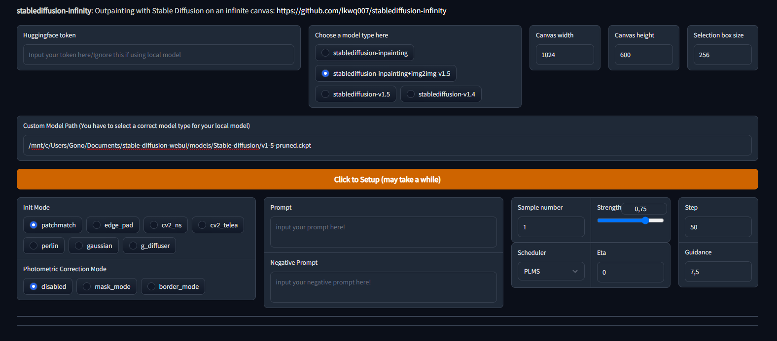 [Bug] Unable to load a Local Model · Issue #97 · lkwq007/stablediffusion-infinity · GitHub