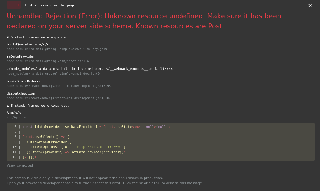 Can not use ra-data-graphql-simple with React function components · Issue #6386 · marmelab/react ...