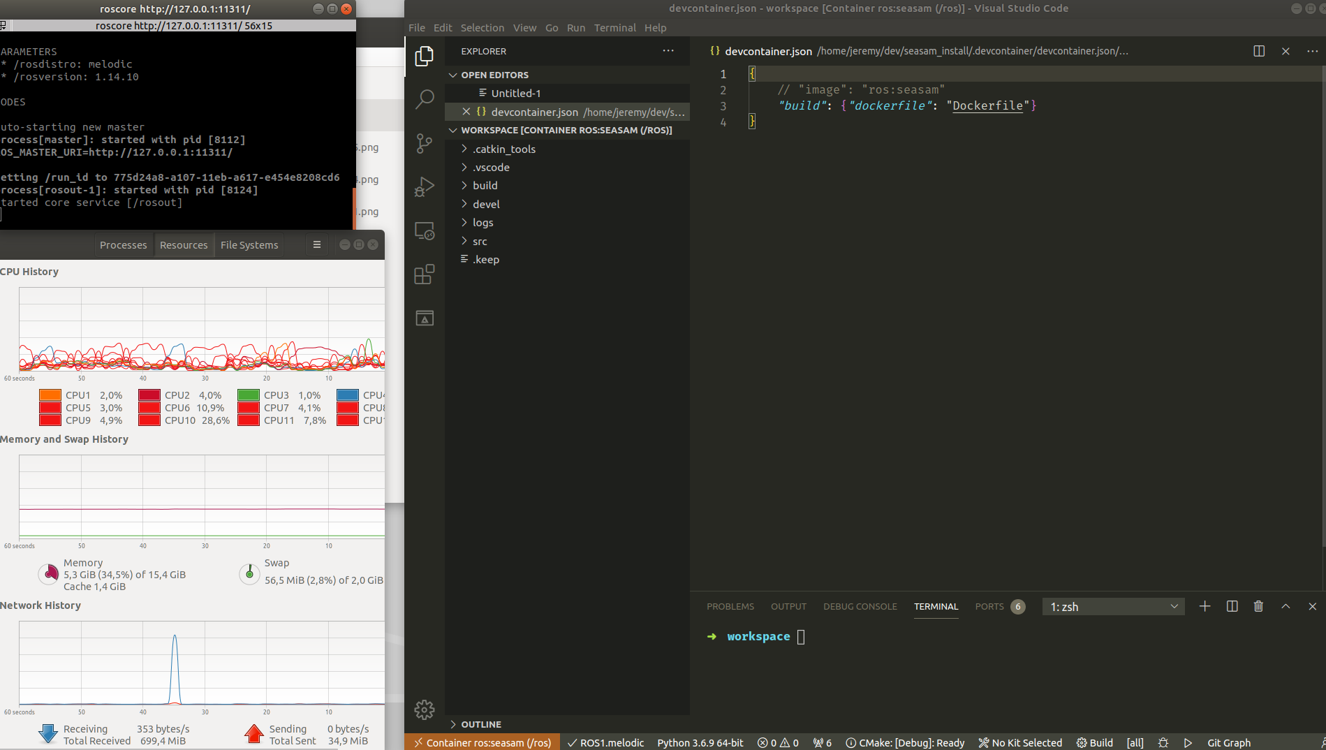 [bug] [Ubuntu 20.04.2] [ROS1] System becomes completely unresponsive - Memory Problem with ROS ...