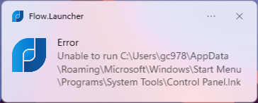 BUG: i can't open system programs (error) · Issue #2002 · Flow-Launcher/Flow.Launcher · GitHub