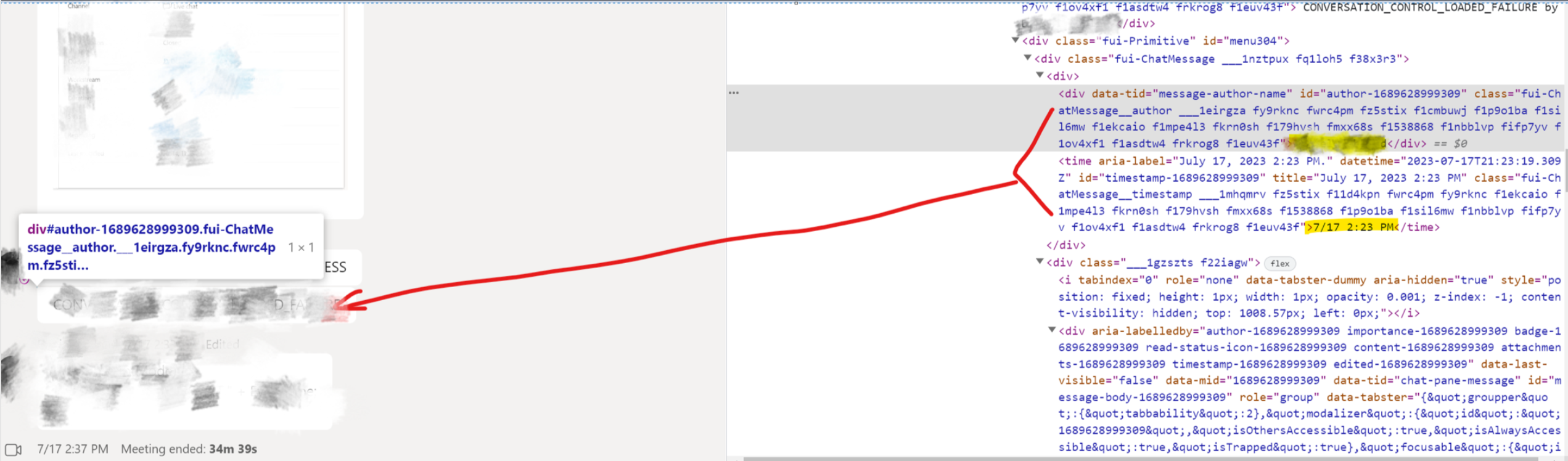 Replace each hidden text "You said" with author name and timestamp · Issue #4835 · microsoft ...