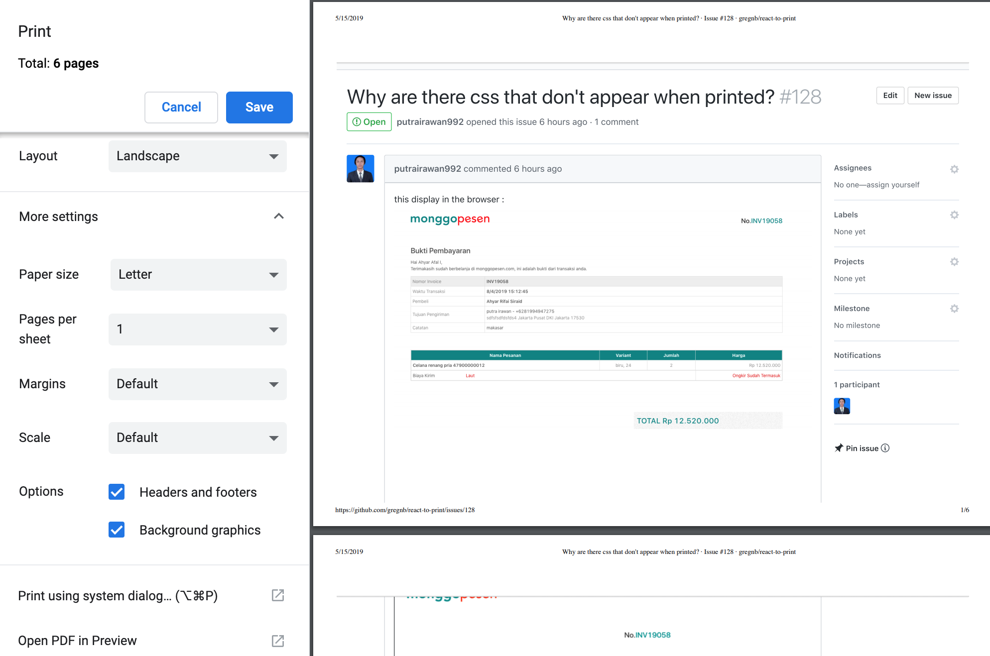Why are there css that don't appear when printed? · Issue #128 · MatthewHerbst/react-to-print ...