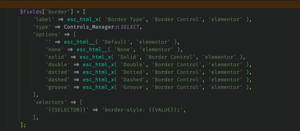 ⛔ 📚 🐞 Bug Report: Group Control Border Class does not Display "Default" option due to key being ...